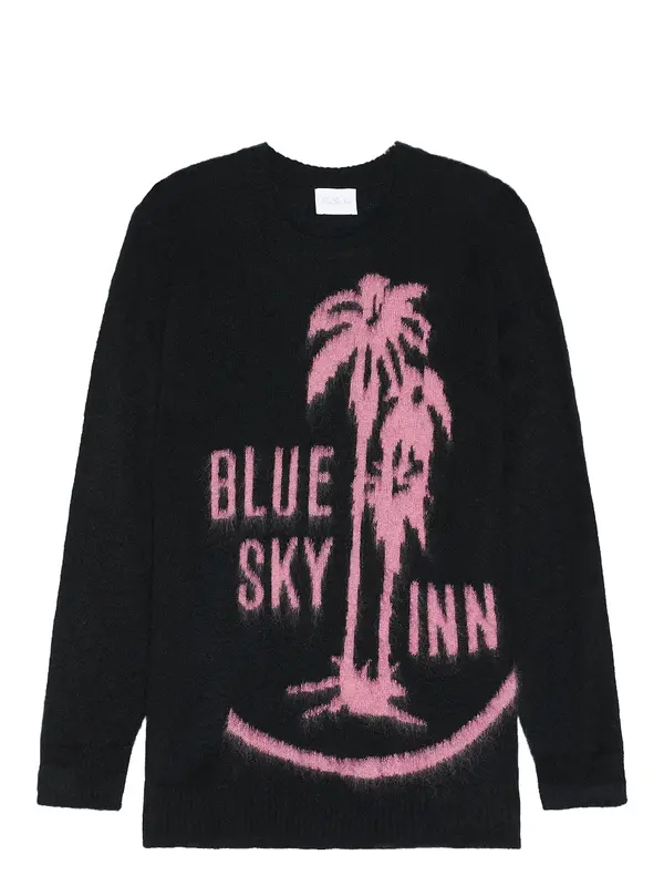 BLUE SKY INN Mohair Sweater With Palms - Black