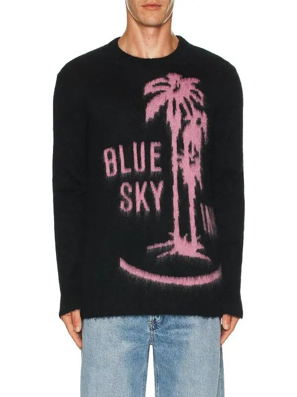 BLUE SKY INN Mohair Sweater With Palms - Black