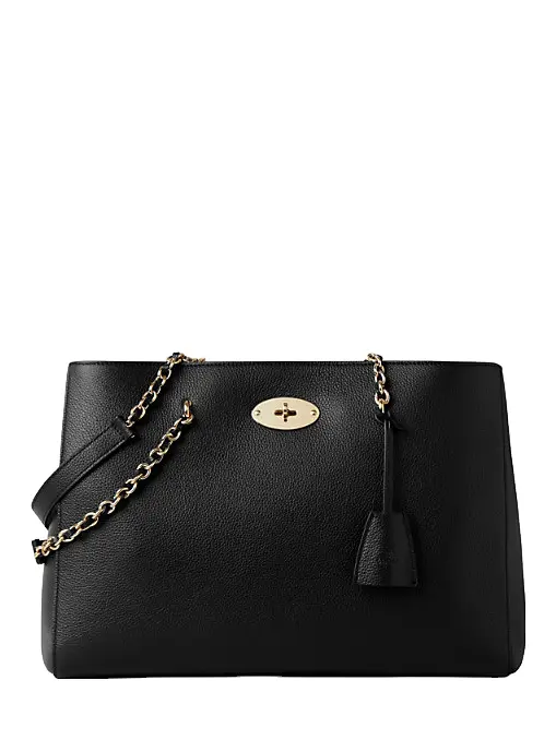 Mulberry Lily Chain Tote Bag - Black