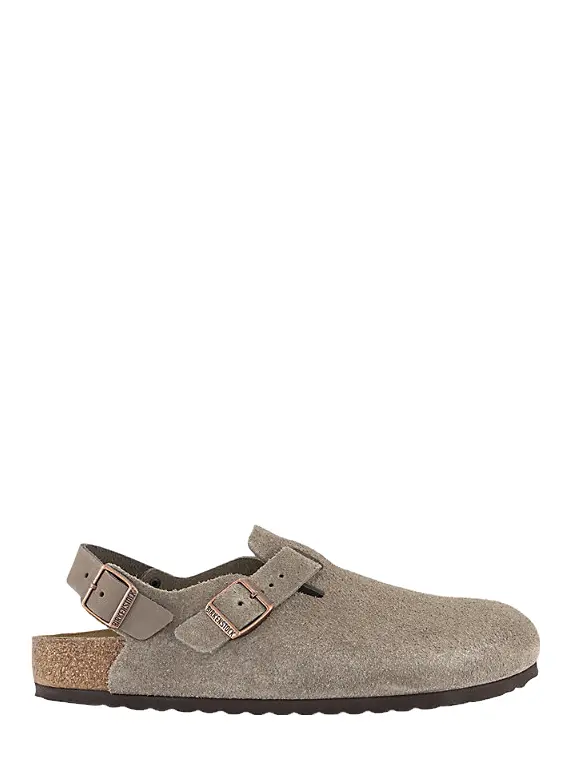 BIRKENSTOCK Tokio Logo-embossed Suede Clogs - Taupe