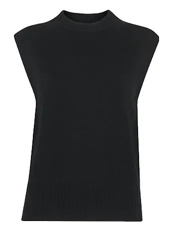 Whistles Wool Sweater Vest - Black