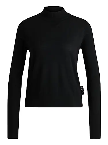 Hugo High-neck Wool Jumper - Black