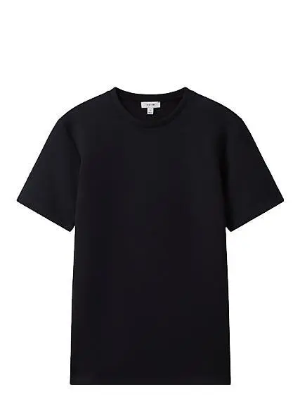 REISS Crewneck Short-sleeve Stretch-jersey T-shirt - Navy Blue