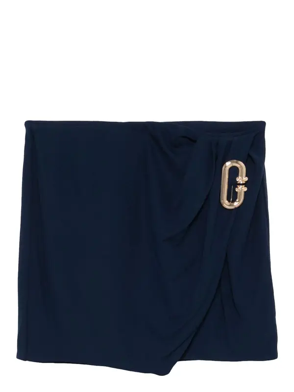 Casablanca Draped Mini Skirt - Blue