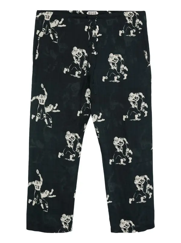 BODE Football-pattern Trousers - Black