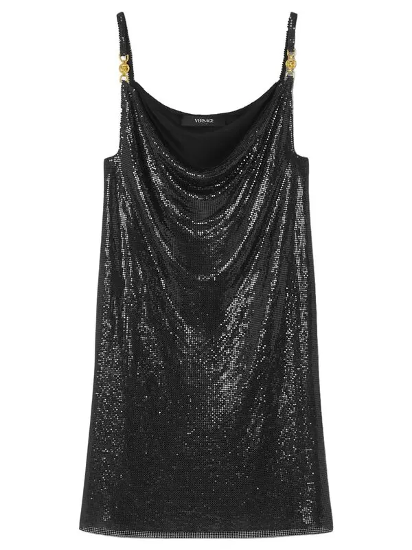 Versace Metal Mesh Mini Dress - Black