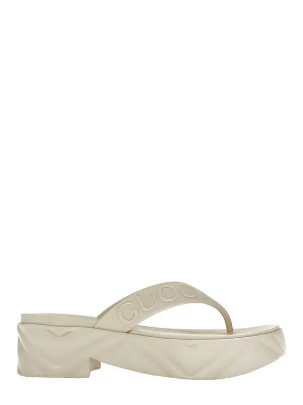 Gucci Thong Platform Sandal - White