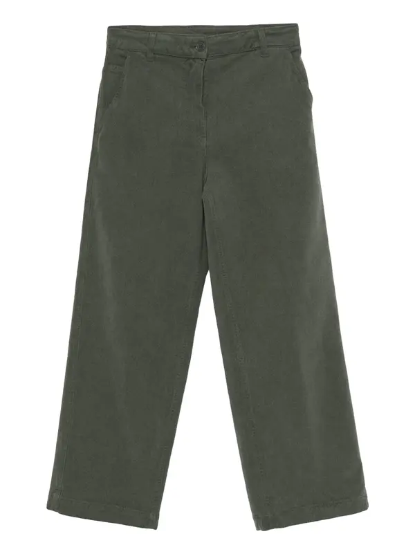 Aspesi Twill Cropped Trousers - Green
