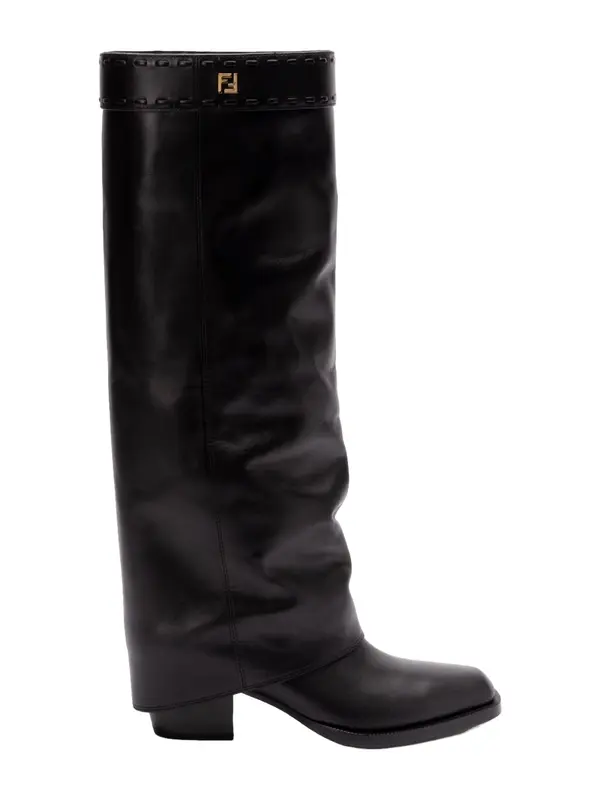 Fendi Knee-length Leather Boots - Black