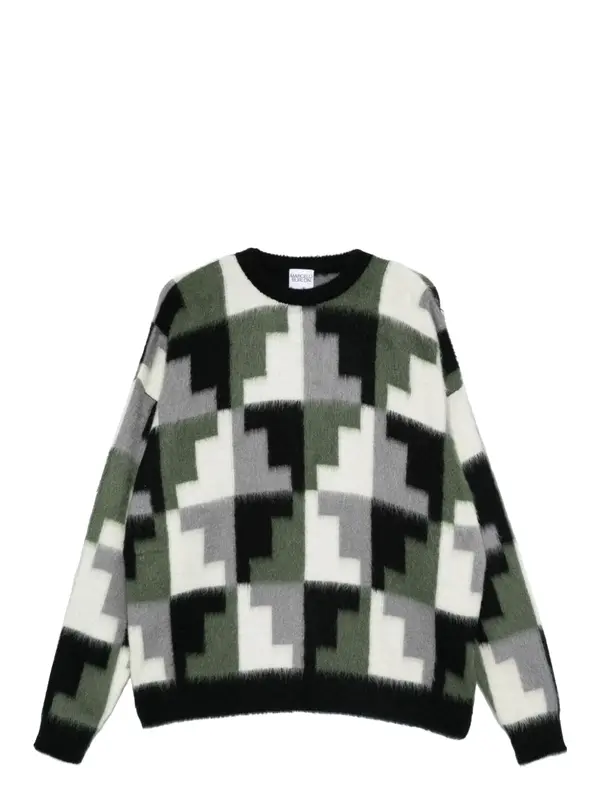 COUNTY OF MILAN Marcelo Burlon Damier Sweater - Green