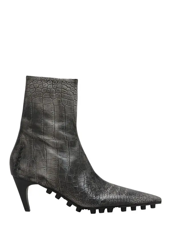 Marni Spike Crocodile-effect Leather Boots - Black