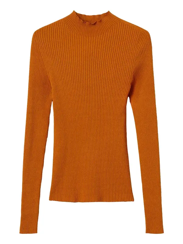 TWINSET Ribbed Turtleneck Sweater - Orange