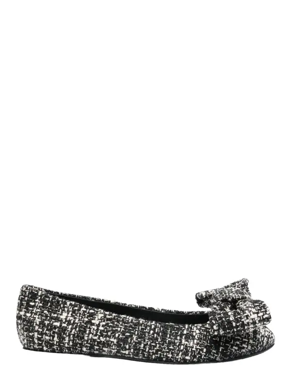 Agl Tweed Ballerina Shoes - Black