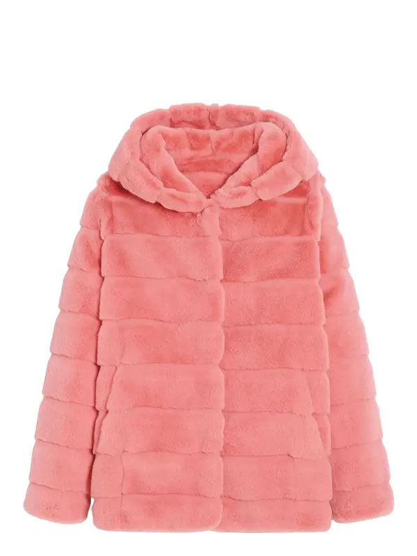 Apparis Goldy Hooded Faux Fur Coat - Pink