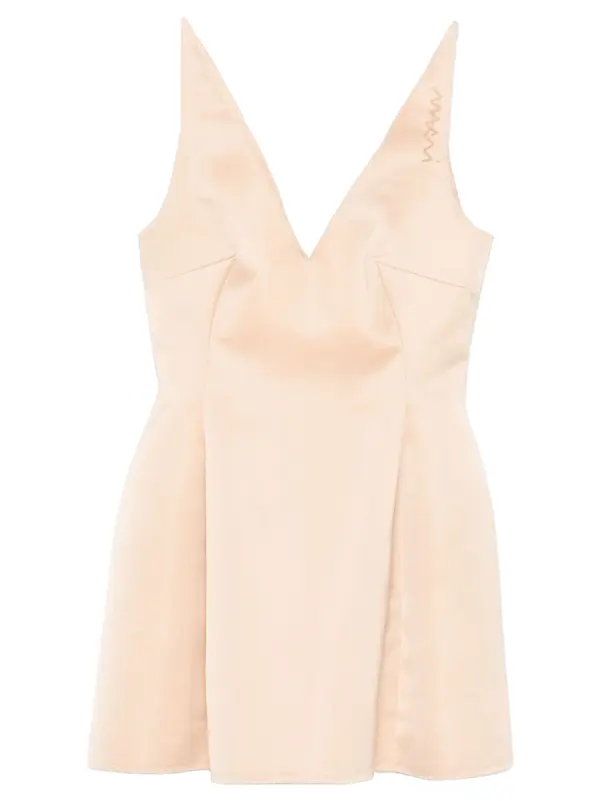 Marni Duchess Satin Mini Dress - Neutrals