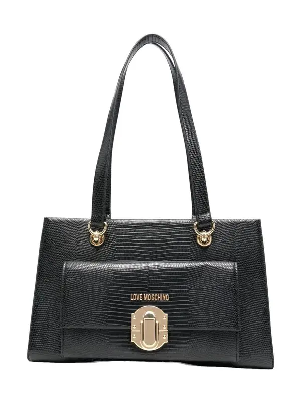 Moschino Logo Lettering Tote Bag - Black
