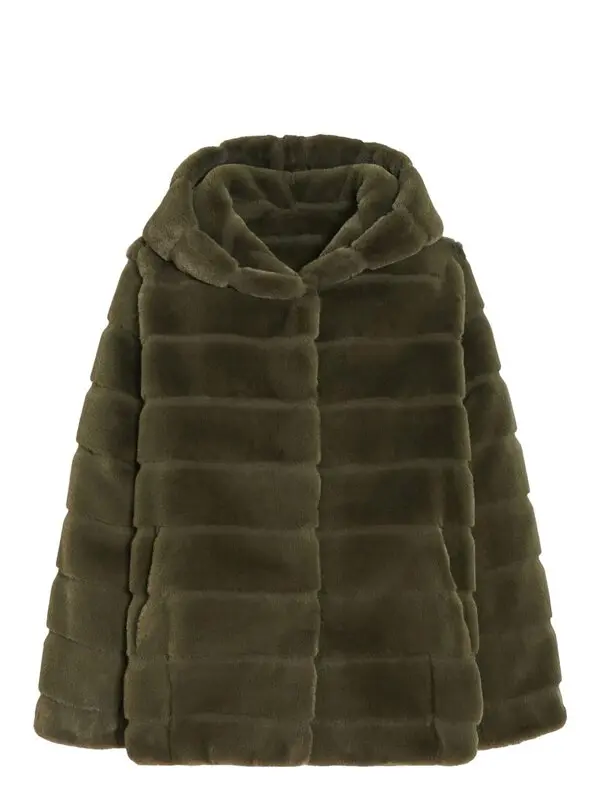 Apparis Goldy Hooded Faux Fur Coat - Green