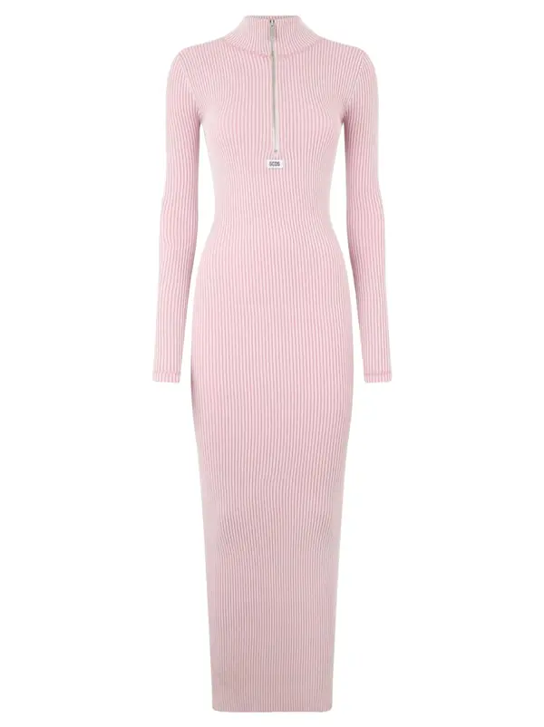 Gcds Ribbed Long Dress - Pink