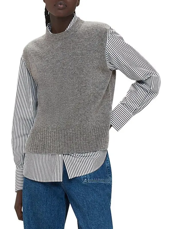 Whistles Wool Sleeveless Tank Sweater - Grey