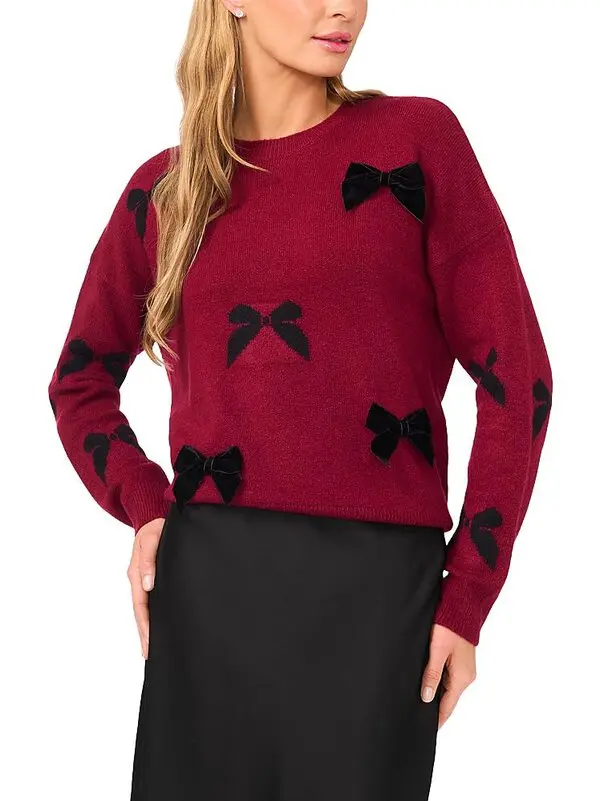 CECE DUPRAZ Bow Detail Sweater - Deep Merlot