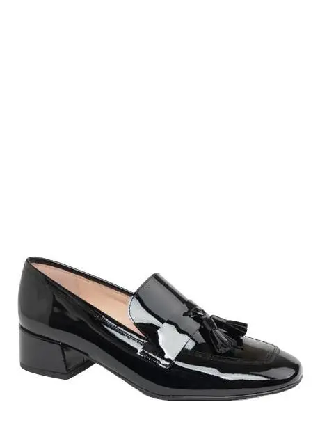 PATRICIA GREEN Beckham Block Heel Loafer - Black Patent