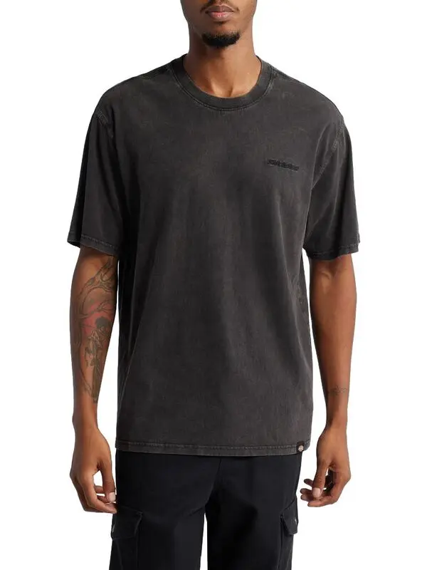 Dickies Embroidered Logo T-shirt - Acid Wash Black