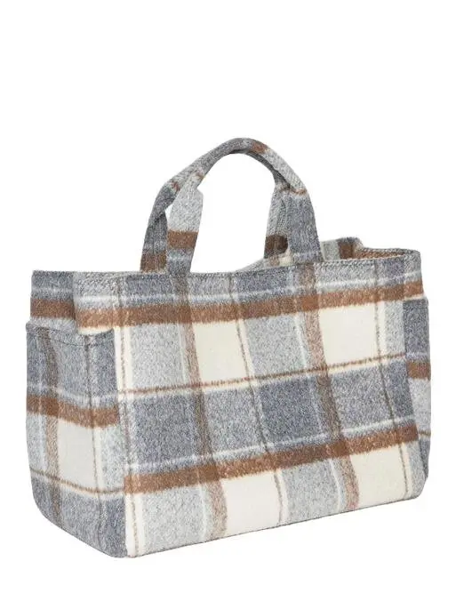 Velvet By Graham & Spencer Plaid Tote - Blue