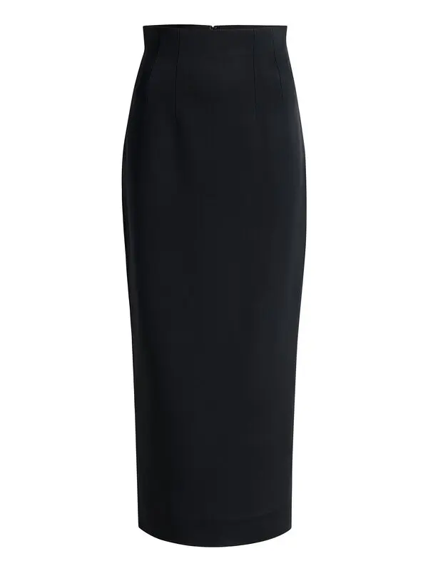 Khaite Loxley Leather Pencil Skirt - Black