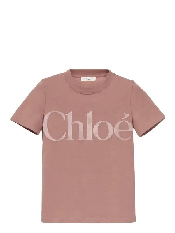 CHLOÃ© Fitted Cotton Jersey T-shirt - Pink