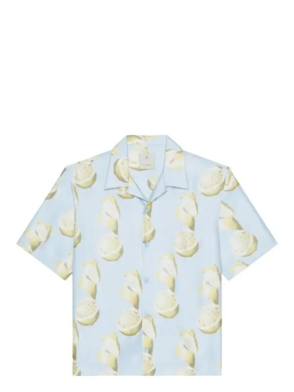Givenchy Lemon Print Bowling Shirt - Blue