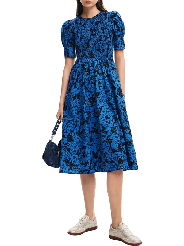 Desigual San Diego Fit & Flare Dress - Blue