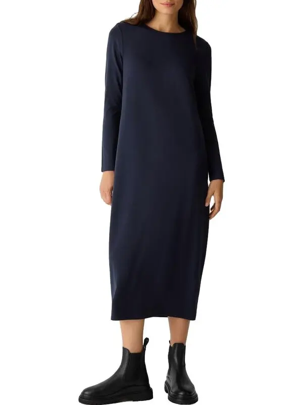 Eileen Fisher Long Sleeve Maxi Dress - Ink