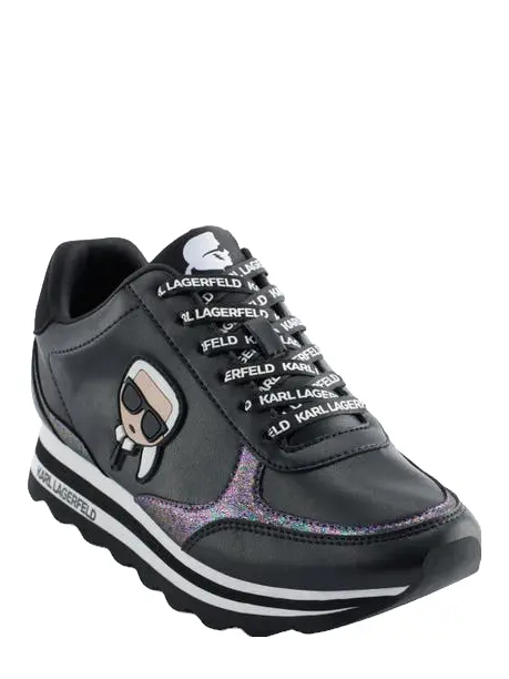 Karl Lagerfeld Paris Platform Sneaker - Black Multi