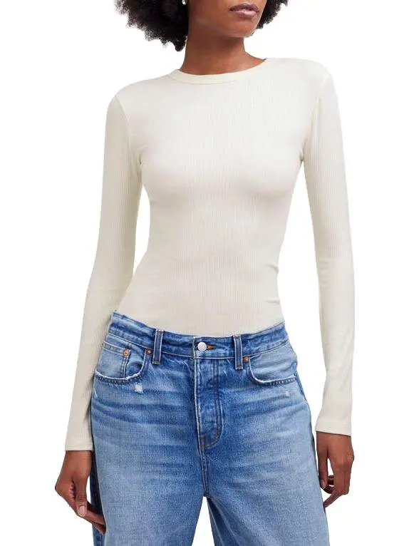 Madewell Drapey Long Sleeve Rib T-shirt - Winter White