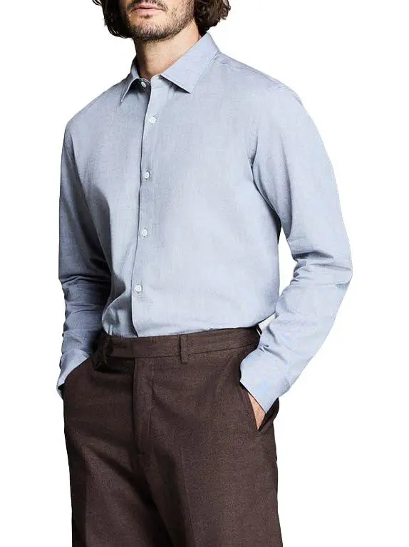 Billy Reid Hutcheson Oxford Dress Shirt - Light Grey