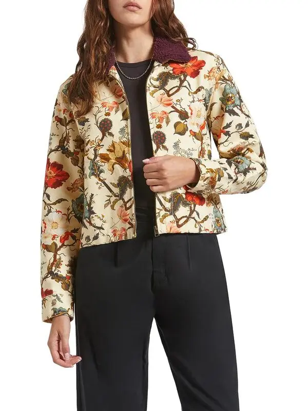 Brixton Mechanic's Garage Cotton Canvas Jacket - Botanical Floral