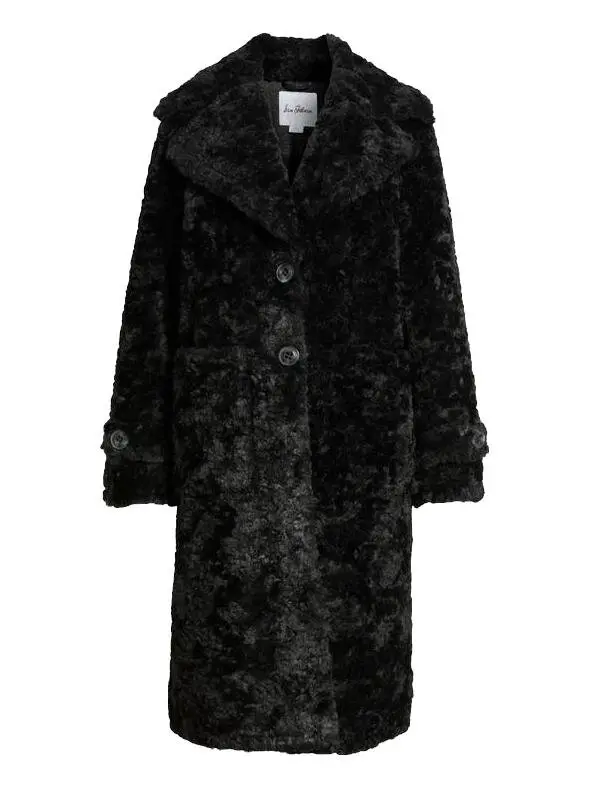 Sam Edelman Longline Faux Fur Coat - Black