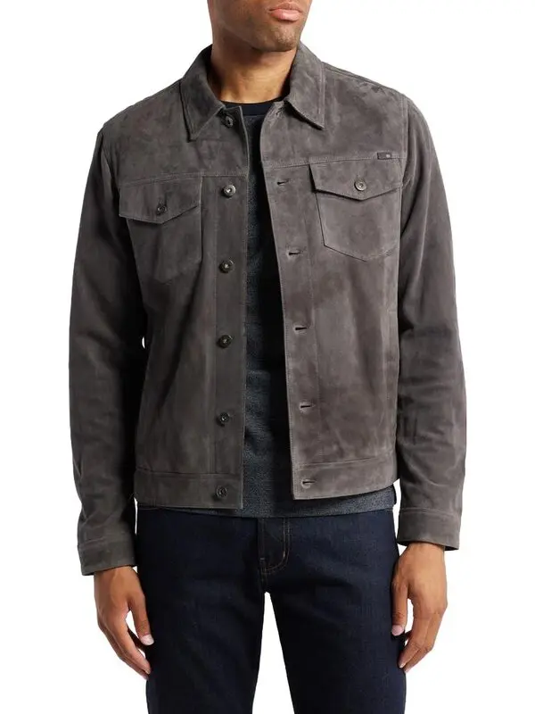 Ag Dart Suede Trucker Jacket - Berlin Steel