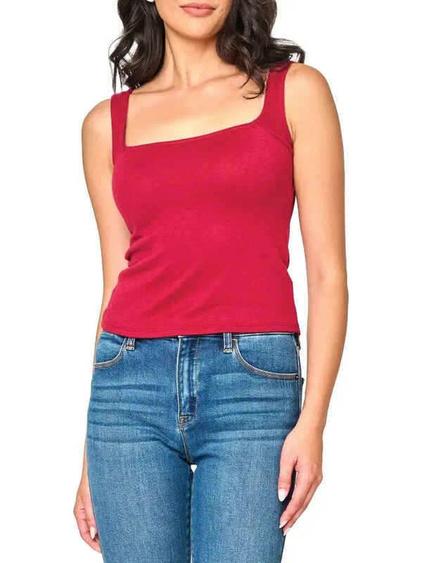 GIBSONLOOK Square Neck Sweater Tank - Cranberry