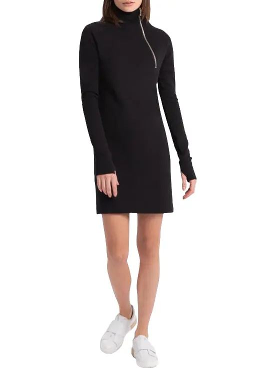 MARCELLA Alani Long Sleeve Sweatshirt Dress - Black