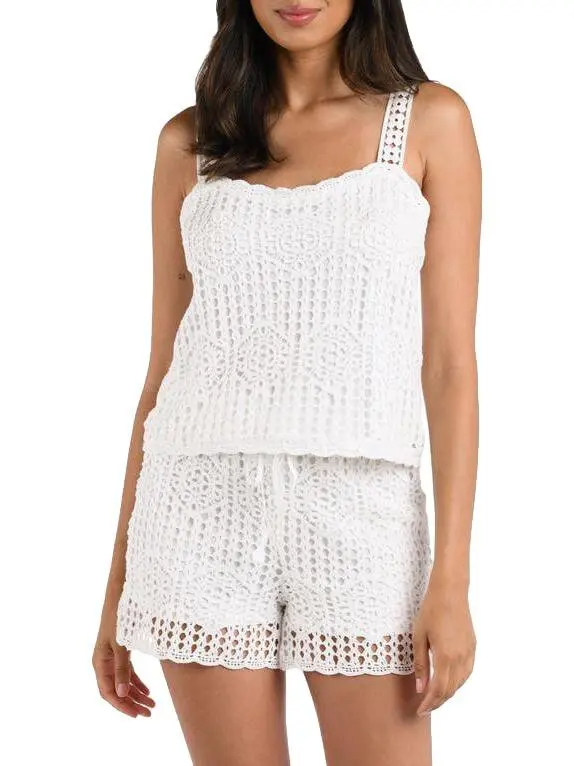 La Blanca Waverly Lace Overlay Camisole - Ivory