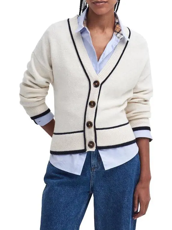 Barbour Claudia Wool & Cotton Cardigan - Cloud White