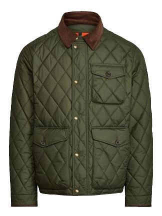 Polo Ralph Lauren Water-repellent Quilted Jacket Puffer Military Size Recycled Polyester - Green
