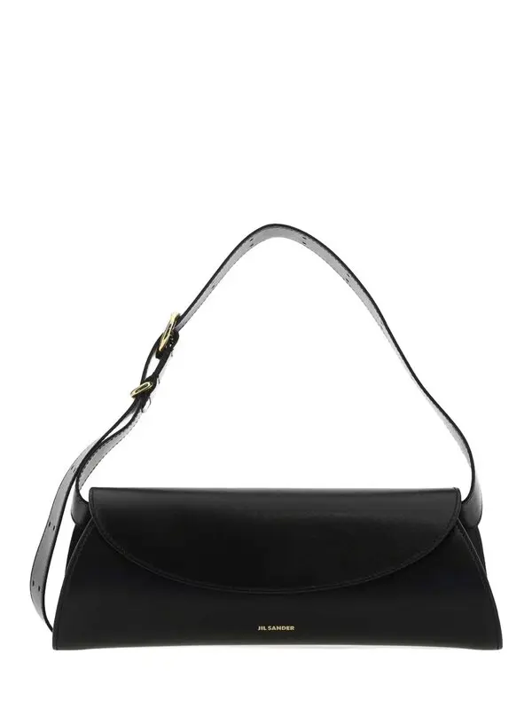JIL SANDER Leather Shoulder Bag - Black