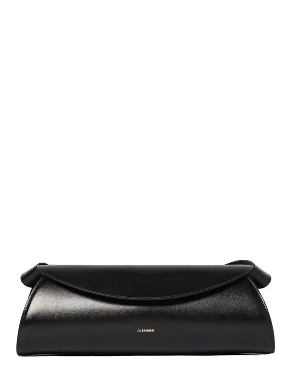 JIL SANDER Small Smooth Calfskin Leather Shoulder Bag - Black