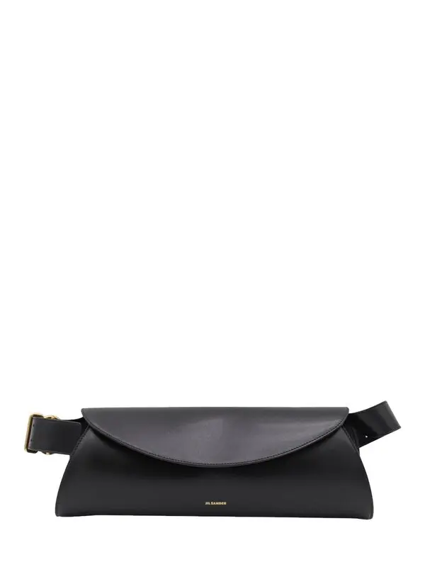JIL SANDER Small Smooth Calfskin Leather Shoulder Bag - Grey