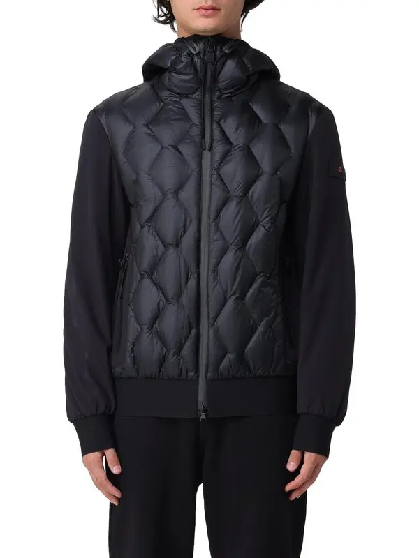 Peuterey Quilted Bomber Jacket With Hood - Blue