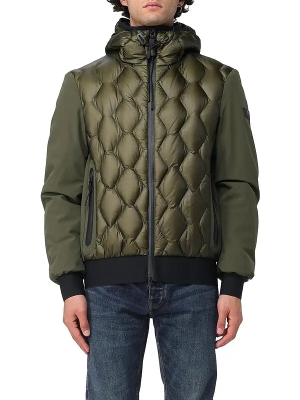 Peuterey Quilted Bomber Jacket With Hood - Green