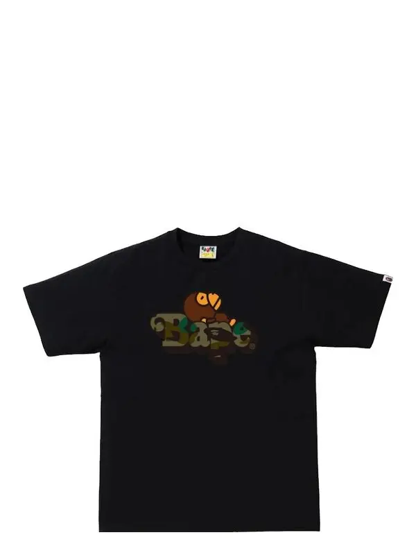 A BATHING APE 1st Camo Milo On Tee Shirt - Black/green