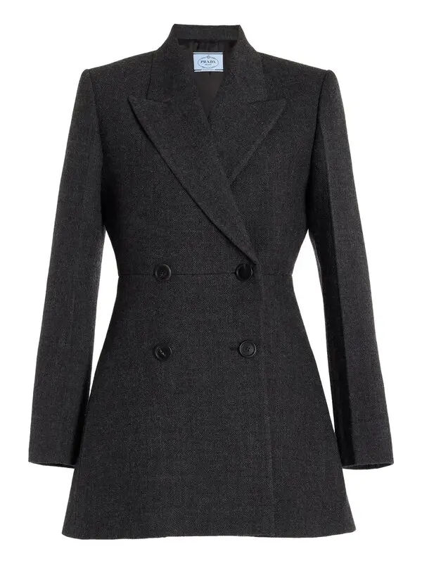 Prada Double-breasted Suiting Blazer - Black